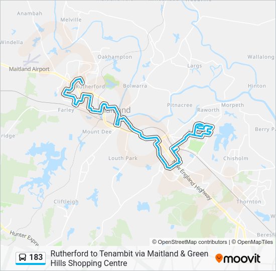 183 Route: Schedules, Stops & Maps - Rutherford Oval (Updated)