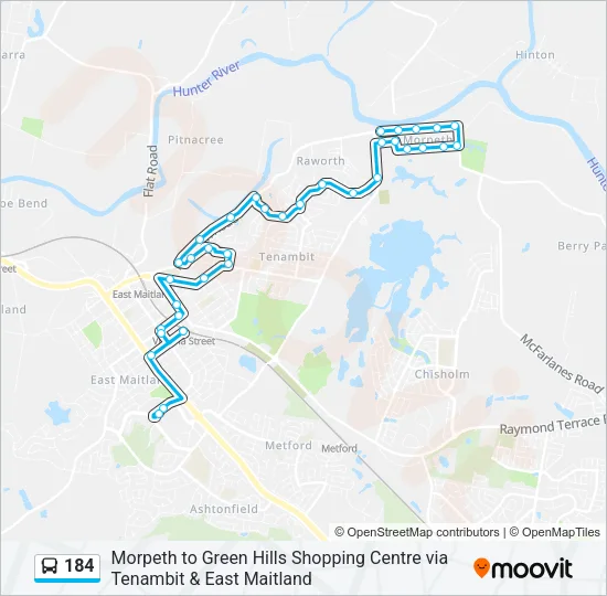 184 Route: Schedules, Stops & Maps - Morpeth (Updated)