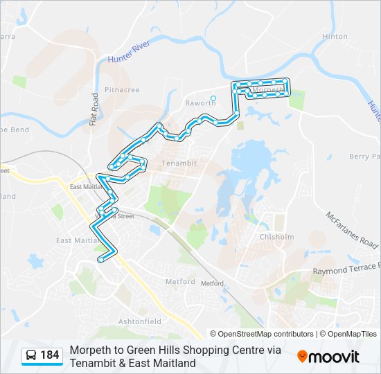 184 Route: Schedules, Stops & Maps - Greenhills Stockland (Updated)