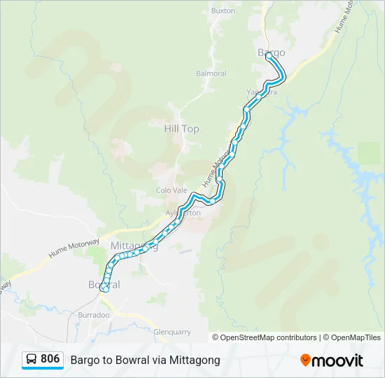 806 Route: Schedules, Stops & Maps - Mittagong & Bargo (Updated)