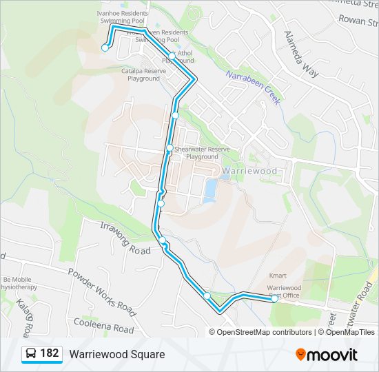 182 Route: Schedules, Stops & Maps - Warriewood Square (Updated)