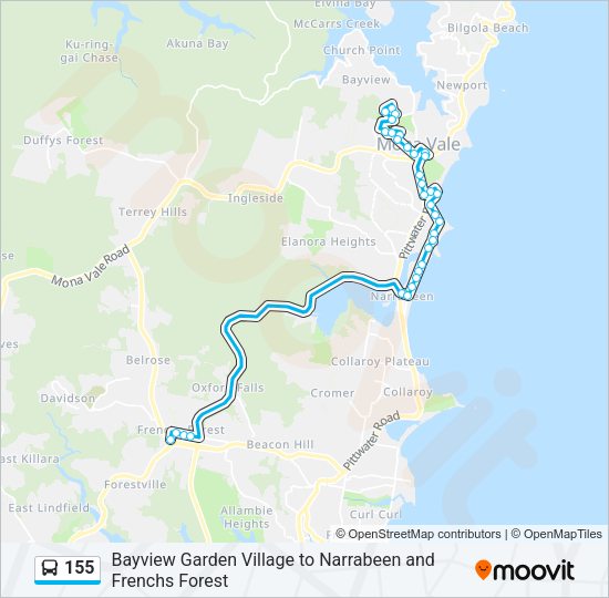 155 Route: Schedules, Stops & Maps - Frenchs Forest (Updated)