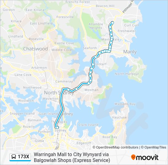 173X Route: Schedules, Stops & Maps - Warringah Mall (Updated)
