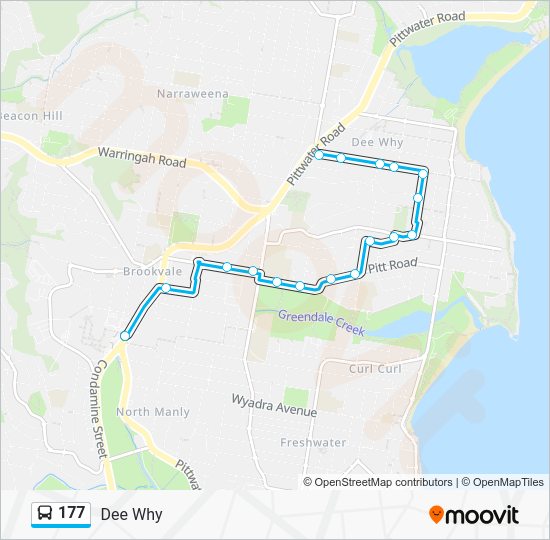 177 Route: Schedules, Stops & Maps - Warringah Mall (Updated)