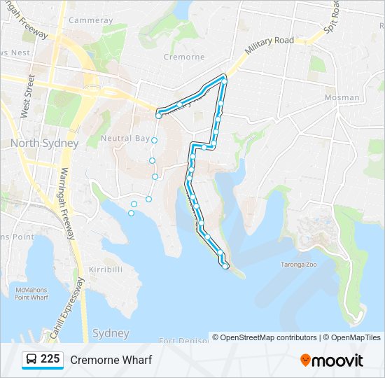 225 Route: Schedules, Stops & Maps - Cremorne Wharf (Updated)
