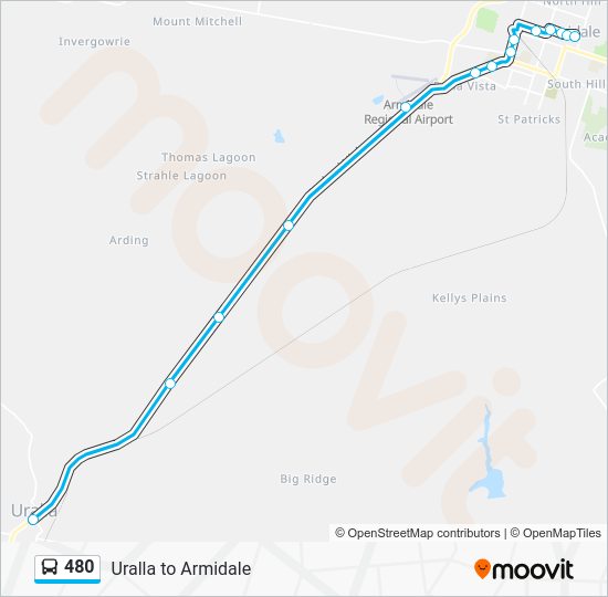 480 Route: Schedules, Stops & Maps - Armidale (Updated)