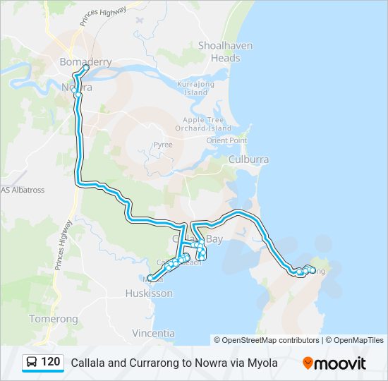 120 Route: Schedules, Stops & Maps - Bomaderry & Nowra (Updated)