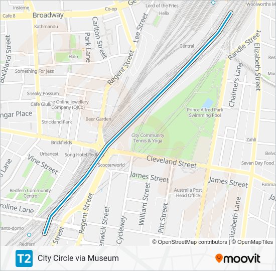 T2 Route: Schedules, Stops & Maps - City Circle via Museum (Updated)