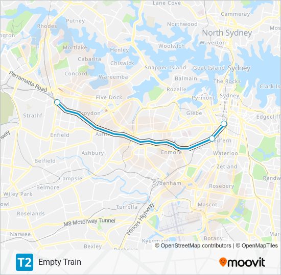 T2 Route: Schedules, Stops & Maps - Empty Train (Updated)