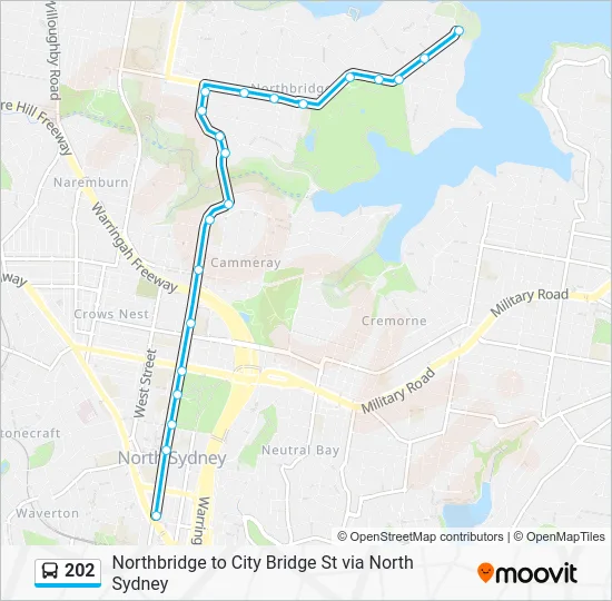 202 Route: Schedules, Stops & Maps - North Sydney (Updated)