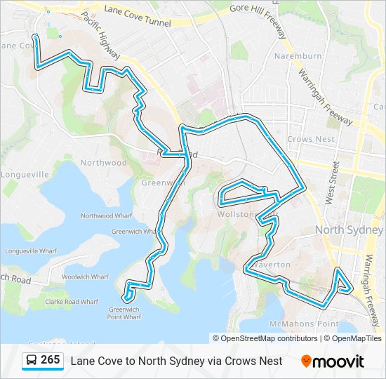 265 Route: Schedules, Stops & Maps - Lane Cove (Updated)