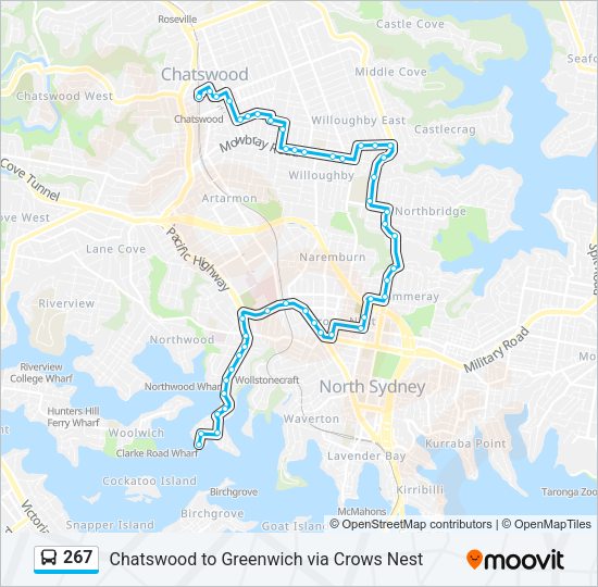 267 Route: Schedules, Stops & Maps - Chatswood (Updated)