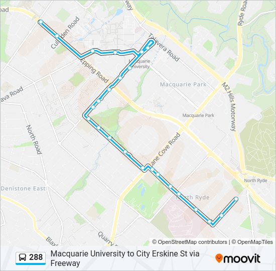 288 Route: Schedules, Stops & Maps - North Ryde (Updated)
