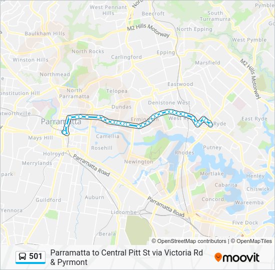 501 Route: Schedules, Stops & Maps - Ryde (Updated)