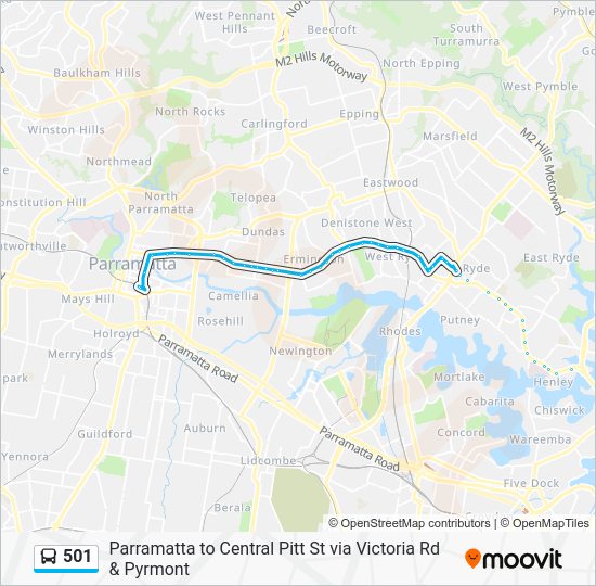 501 Route: Schedules, Stops & Maps - Ryde (Updated)