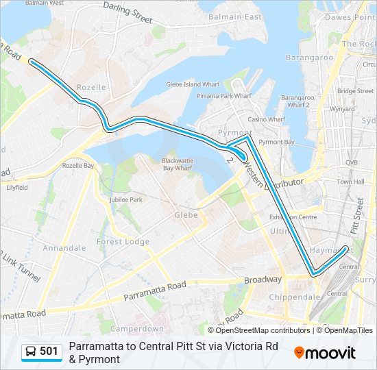 501 Route: Schedules, Stops & Maps - Central Station Pitt St (Updated)