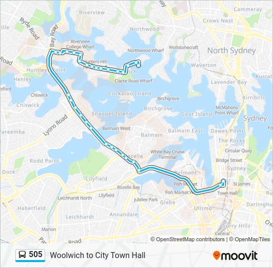505 Route: Schedules, Stops & Maps - Woolwich Wharf (Updated)