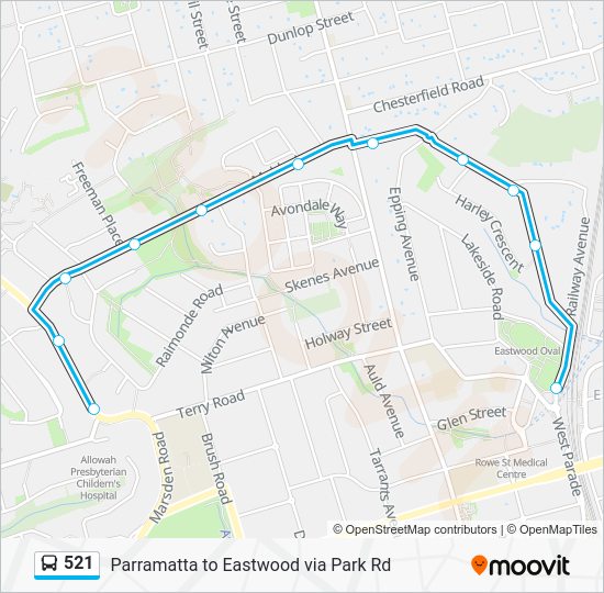 521 Route: Schedules, Stops & Maps - Eastwood Marsden Rd (Updated)