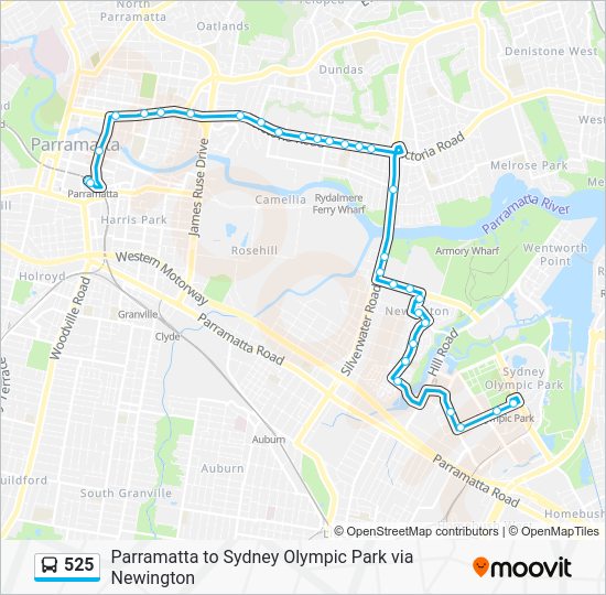 525 Route: Schedules, Stops & Maps - Parramatta (Updated)