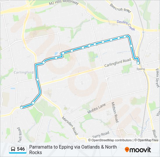 546 Route: Schedules, Stops & Maps - Carlingford Station (Updated)