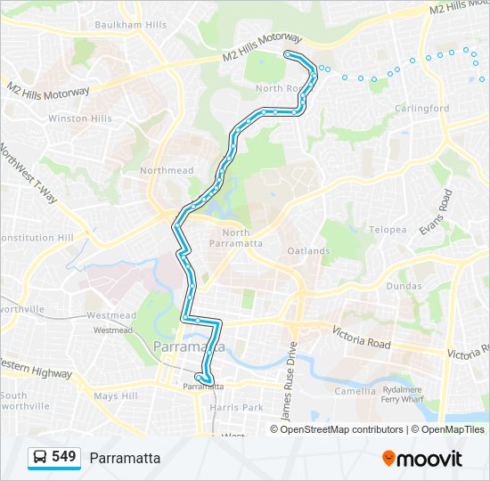 549 Route: Schedules, Stops & Maps - Parramatta (Updated)