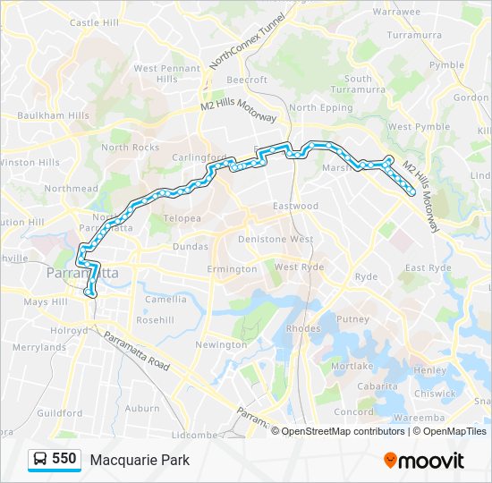 550 Route: Schedules, Stops & Maps - Macquarie Park (Updated)