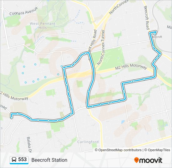 553 Route: Schedules, Stops & Maps - Beecroft Station (Updated)
