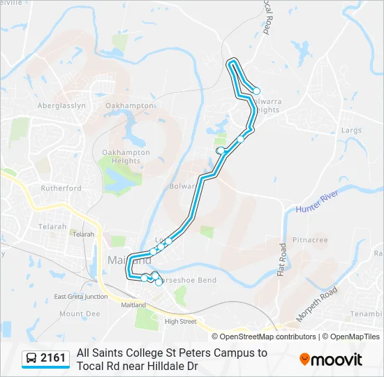 2161 Route: Schedules, Stops & Maps - Bolwarra Heights (Updated)