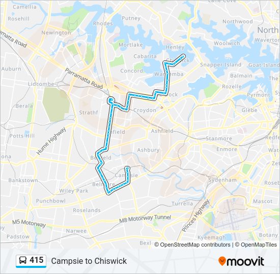 415 Route: Schedules, Stops & Maps - Campsie Station (Updated)