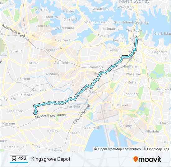 423 Route: Schedules, Stops & Maps - Kingsgrove Depot (Updated)