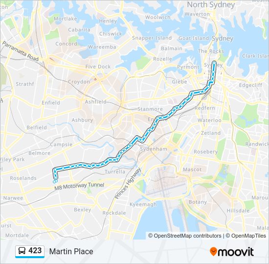 423 Route: Schedules, Stops & Maps - Martin Place (Updated)