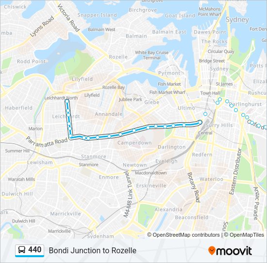 440 Route: Schedules, Stops & Maps - William & Norton Sts Leichhardt ...