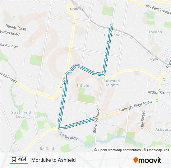 464 Route: Schedules, Stops & Maps - Burwood Stn (Burwood Rd) (Updated)