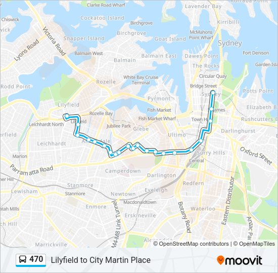 470 Route: Schedules, Stops & Maps - Lilyfield (Updated)