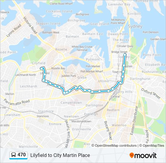470 Route: Schedules, Stops & Maps - Martin Place (Updated)