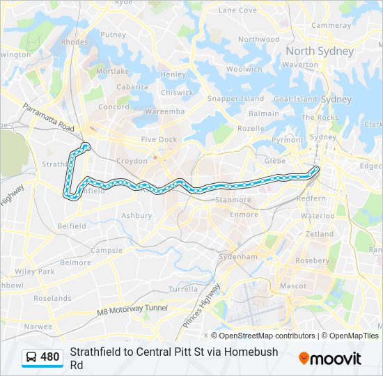 480 Route: Schedules, Stops & Maps - Strathfield Stn (Sth Side) (Updated)