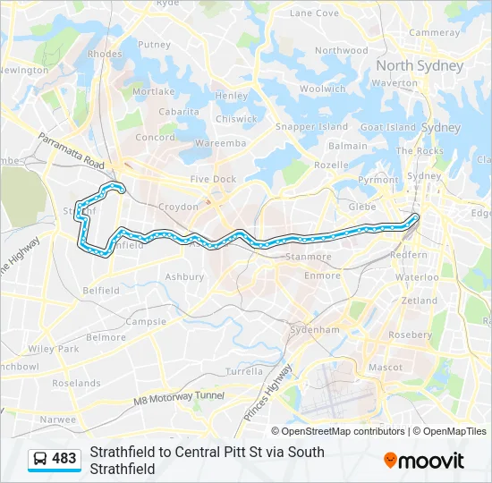 483 Route: Schedules, Stops & Maps - Strathfield Stn (Sth Side) (Updated)