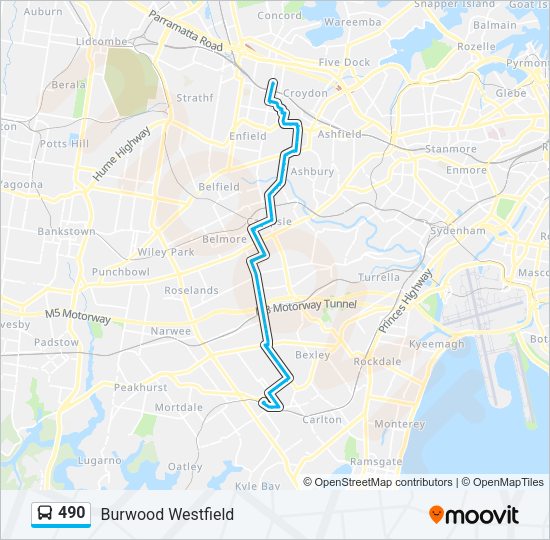 490 Route: Schedules, Stops & Maps - Burwood Westfield (Updated)