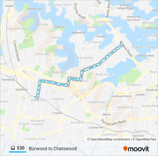 530 Route: Schedules, Stops & Maps - Drummoyne (Updated)
