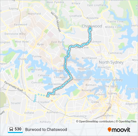 530 Route: Schedules, Stops & Maps - Chatswood Stn - Westside (Updated)