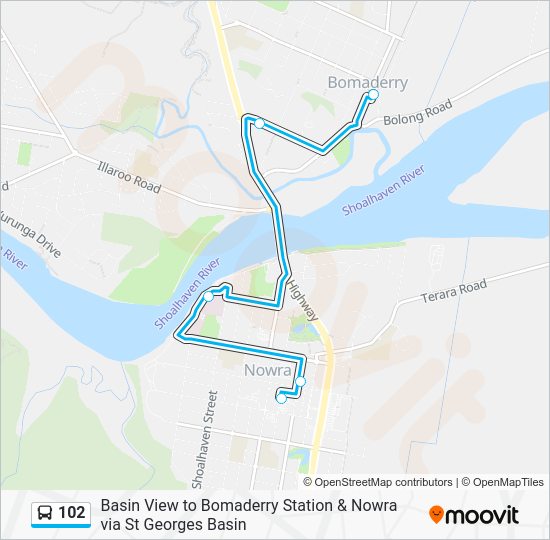 102 Route: Schedules, Stops & Maps - Nowra, Stewart Place (Updated)