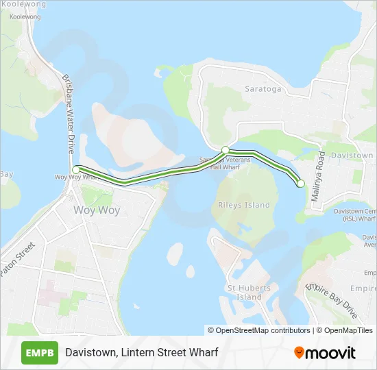 EMPB Route: Schedules, Stops & Maps - Davistown, Lintern Street Wharf ...