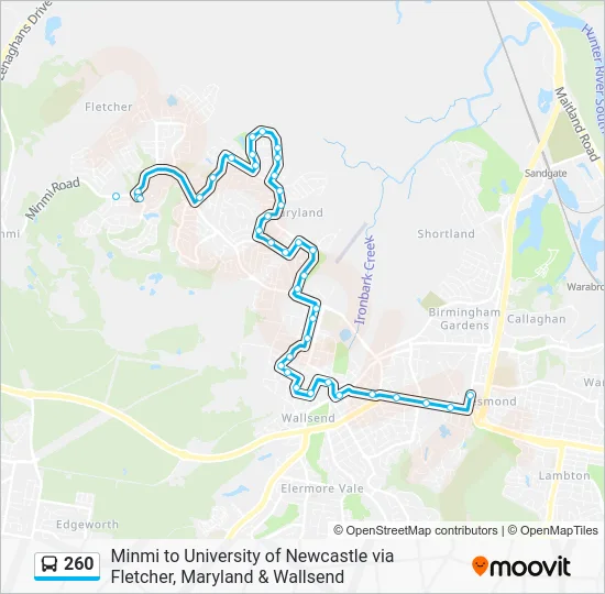 260 Route: Schedules, Stops & Maps - Stocklands Jesmond (Updated)