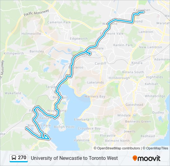 270 Route: Schedules, Stops & Maps - University of Newcastle (Updated)