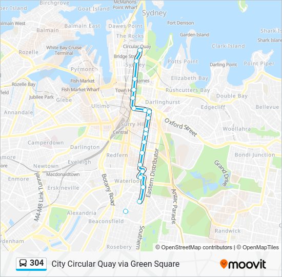 304 Route: Schedules, Stops & Maps - City Circular Quay via Green ...
