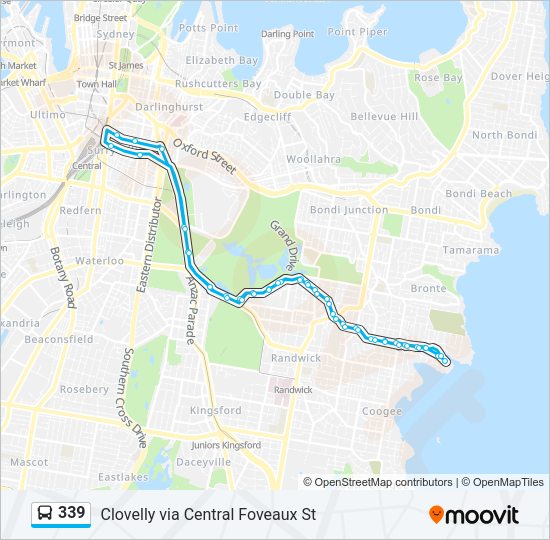 339 Route: Schedules, Stops & Maps - Clovelly via Central Foveaux St ...