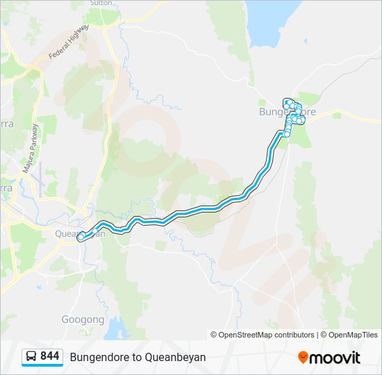 844 Route: Schedules, Stops & Maps - Bungendore (Updated)