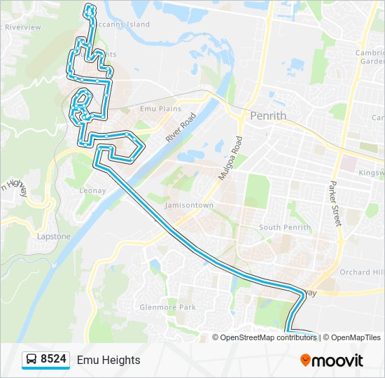 8524 Route: Schedules, Stops & Maps - Emu Heights (Updated)