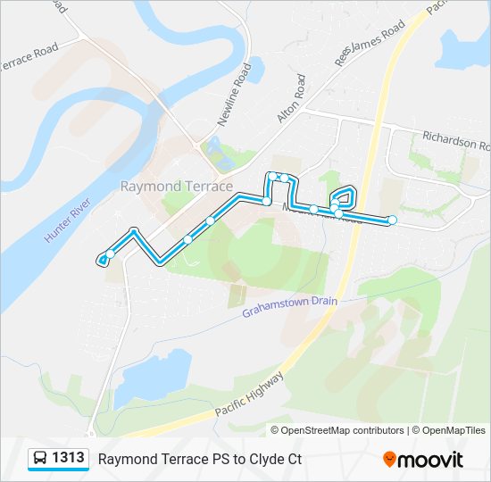 1313 Route: Schedules, Stops & Maps - Irrawang High (Updated)