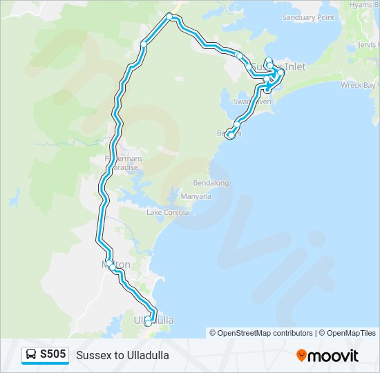 s505 Route: Schedules, Stops & Maps - Milton and Ulladulla (Updated)